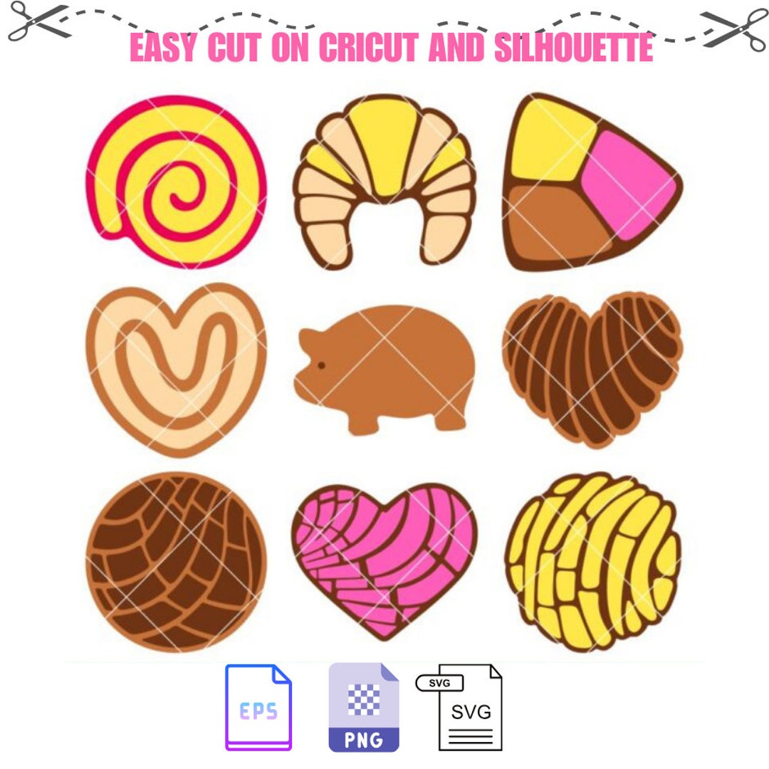 Concha Bundle Svg, Mexican Sweet Bread Svg, Pan Dulce Svg, Cafecito Y ...