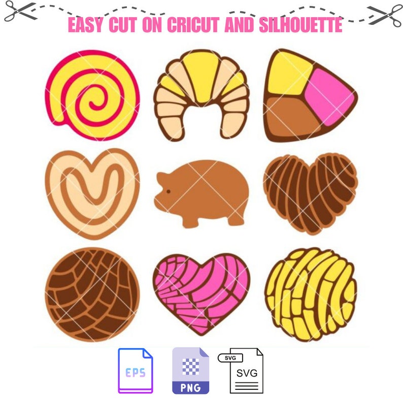 Concha Bundle Svg, Mexican Sweet Bread Svg, Pan Dulce Svg, Cafecito Y ...