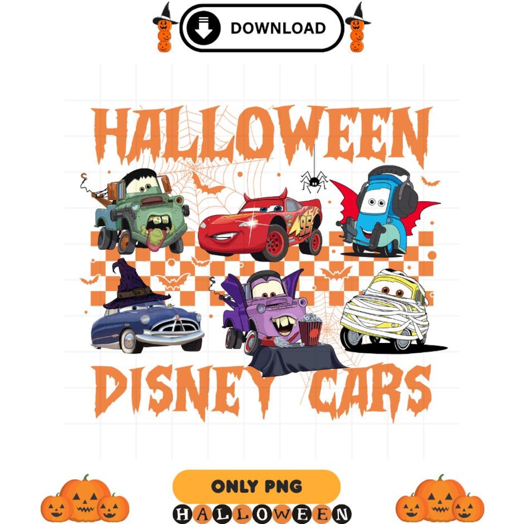 Halloween Disney Cars PNG, Spooky Lightning Mcqueen Mater Digital ...