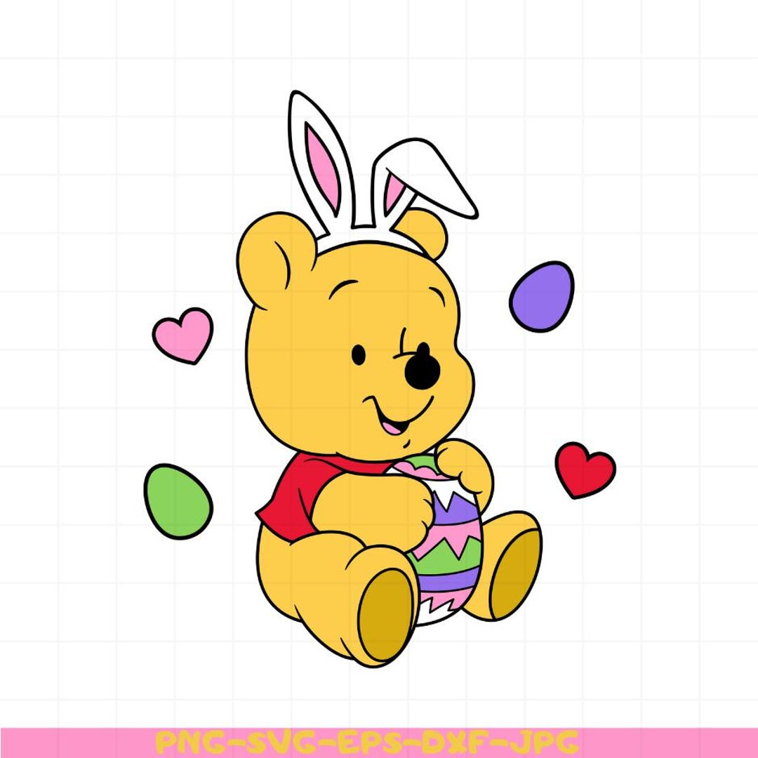 Happy Easter Svg, Pooh and Friends Easter Svg, Winnie the Pooh Easter ...