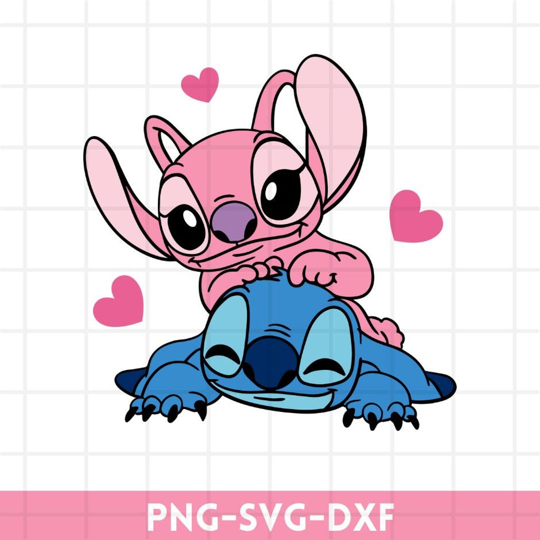 Stitch and Angel SVG Bundle, Stitch Love Svg, Anagel Svg, Stitch Angel ...