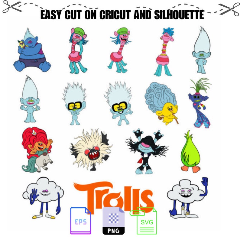 Layered Trolls Svg Bundle, Instant Download, Bundle for Cricut ...