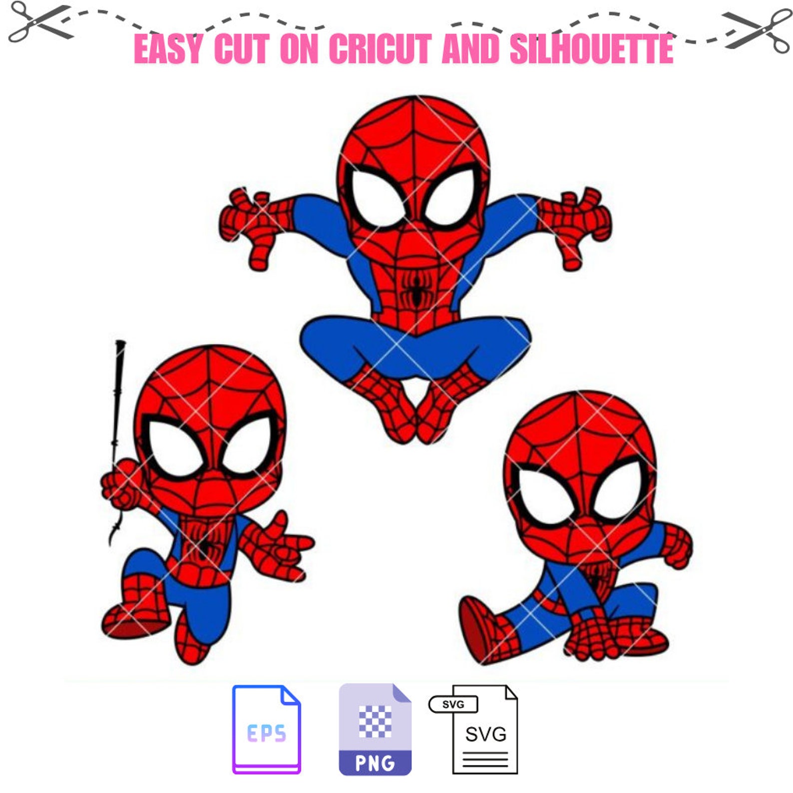 Baby Spiderman Bundle Svg, Cute Spiderman Svg, Spiderman Face Svg ...