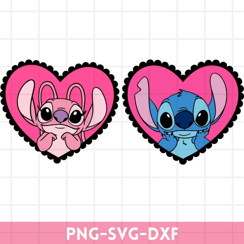 Stitch and Angel SVG Bundle, Stitch Love Svg, Anagel Svg, Stitch Angel ...