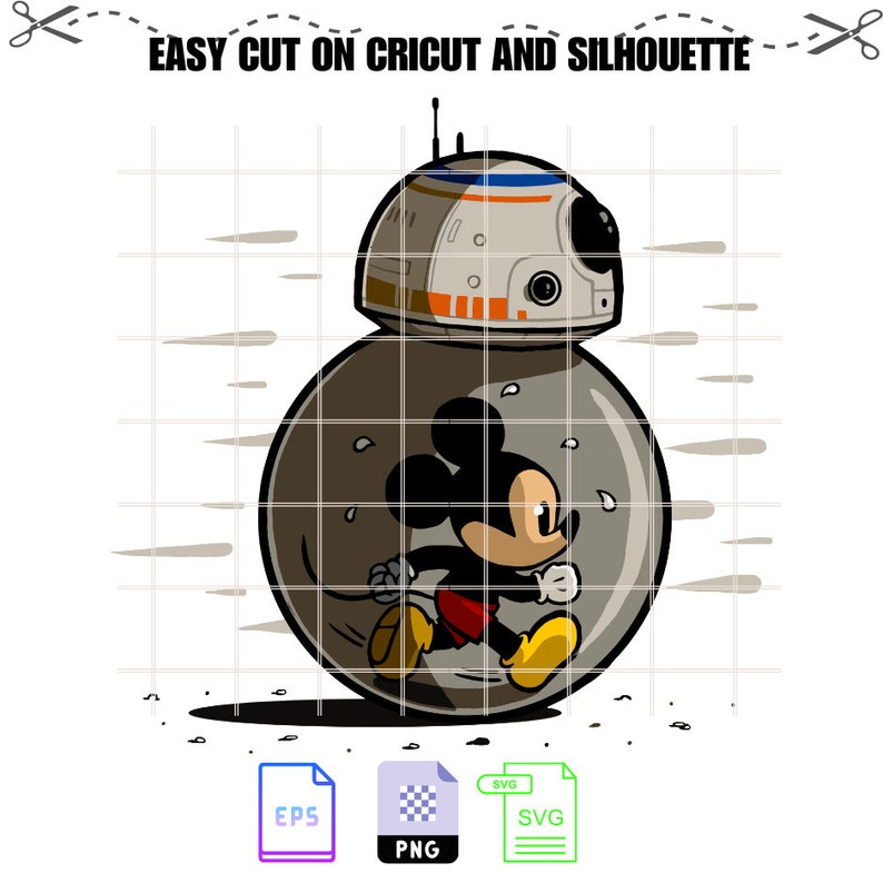 BB8 and Mickey Roll Together SVG Digital File Svg,cricut Silhoutte - Etsy
