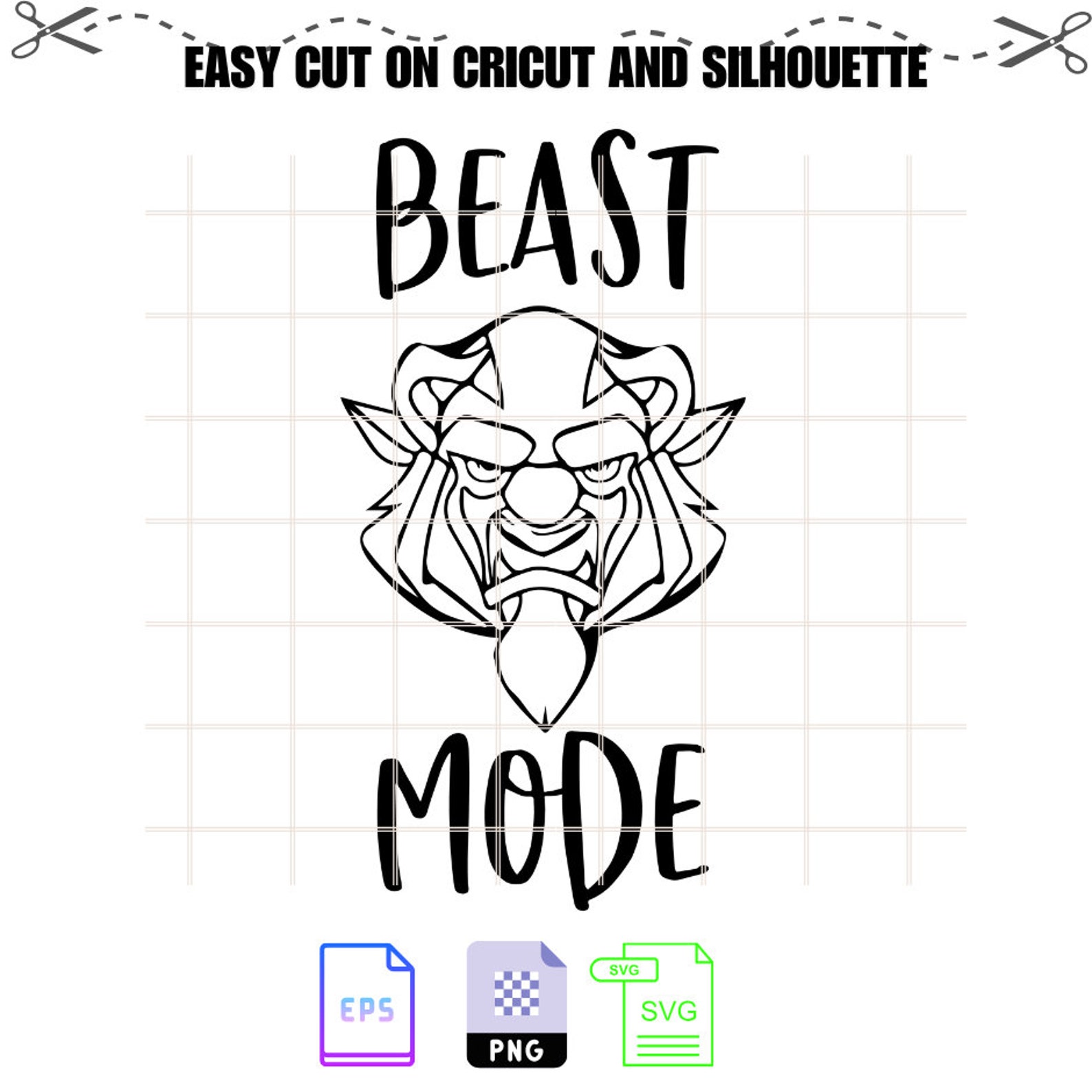 Beast Mode SVG Digital File, Beauty and the Beast Kawaii Svg, Baby Svg ...