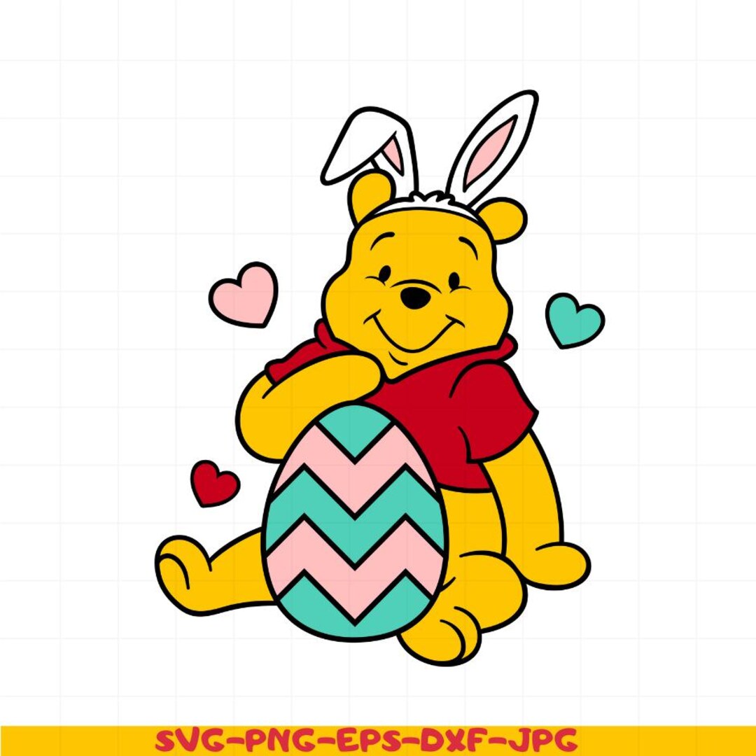 Happy Easter Svg, Pooh and Friends Easter Svg, Winnie the Pooh Easter ...
