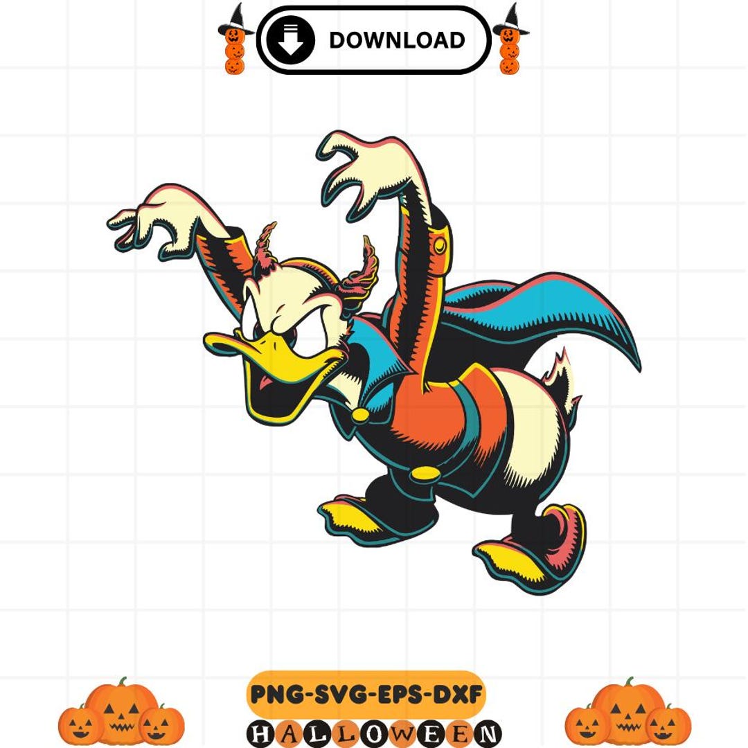 Halloween Vampire Cartoon PNG SVG EPS Dfx, Spooky Duck Svg, Dracula ...