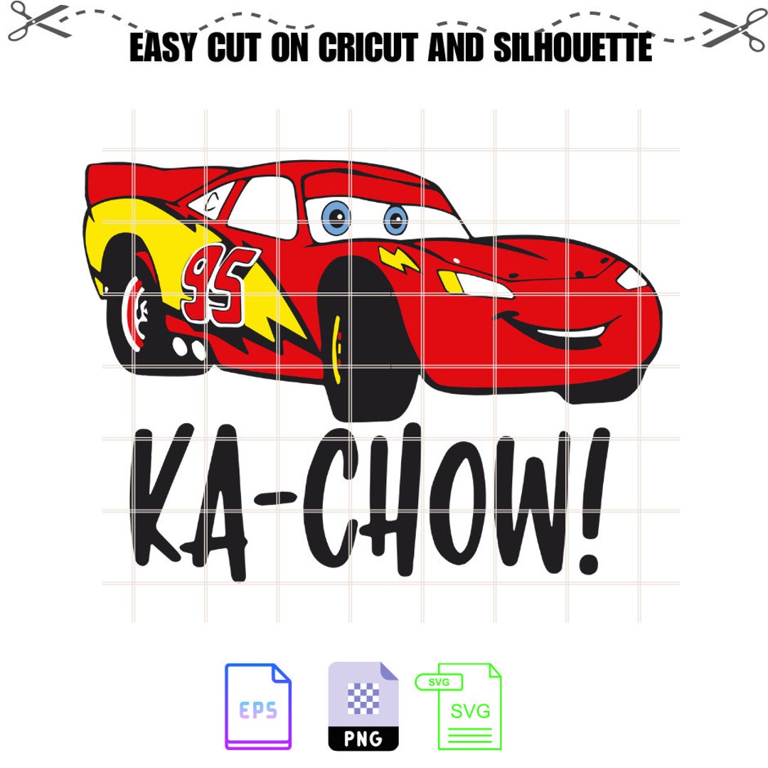 Kachow Mcqueen Svg for Cricut Sublimation Files, Silhouette Vector Cut File - Etsy