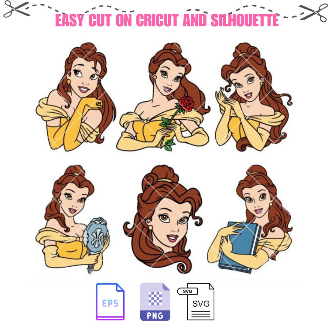 Belle SVG Bundle, Beauty and the Beast Svg, Princess Svg, Kawaii Svg ...