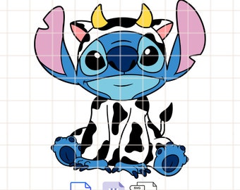 Cow Stitch Svg, Cow Pattern Svg, Lilo & Stitch Svg, Kawaii Svg, Cricut ...