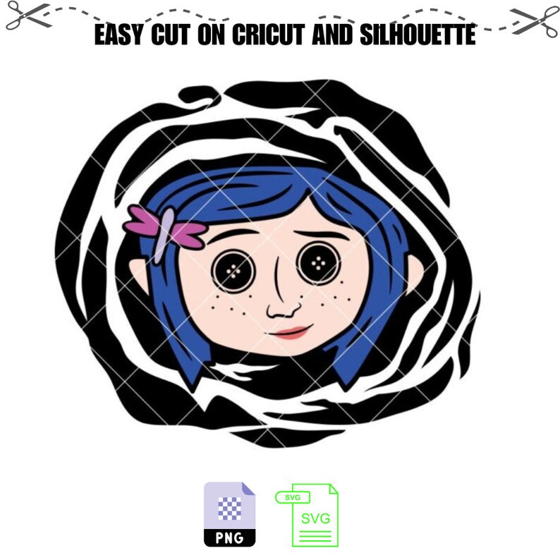 Coraline Svg, Coraline Button Eyes Svg, Halloween Svg, Horror Svg ...