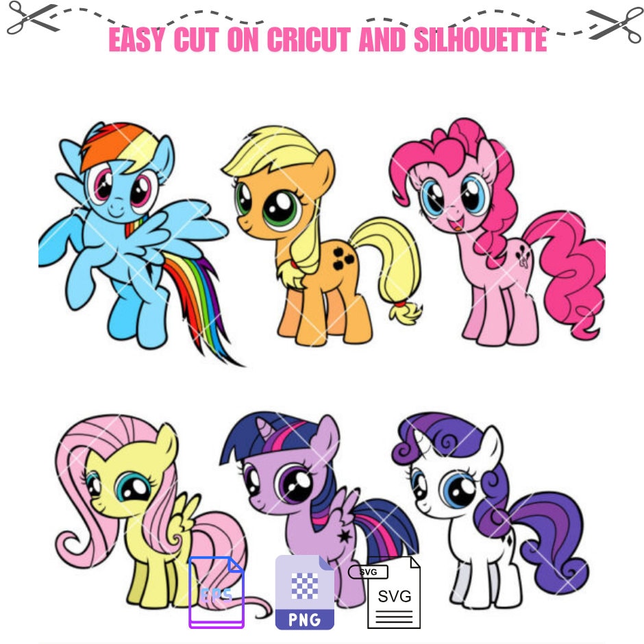 Little Pony Bundle Svg, Cutie Pony Unicorn Svg, Cute Unicorns Svg ...
