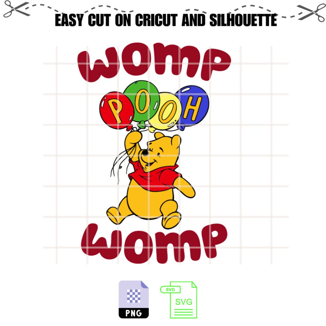 Pooh Womp Womp Balloons Meme Svg, Bundle for Cricut, Silhouette Vector ...