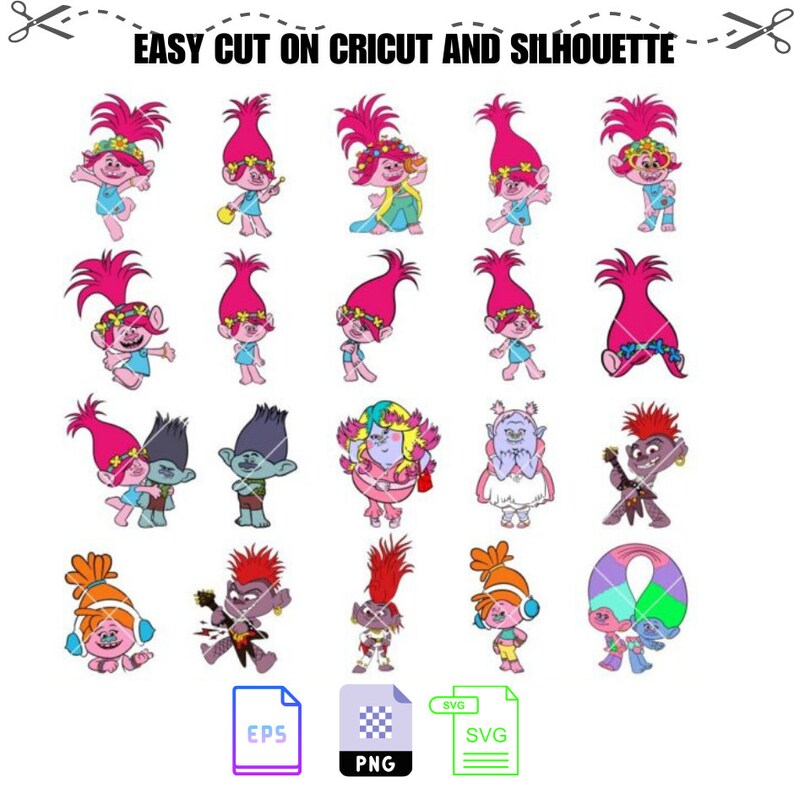 Layered Trolls Svg Bundle, Instant Download, Bundle for Cricut ...
