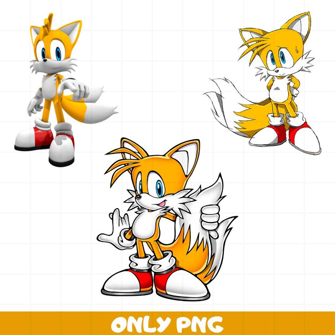 Miles Tails Prower Png Bundle, Tails Face Png, Tails Head Png, Layered ...