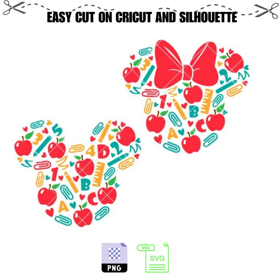 School Teacher Mickey , Minnie Svg, School Svg, Teacher Life Svg ...