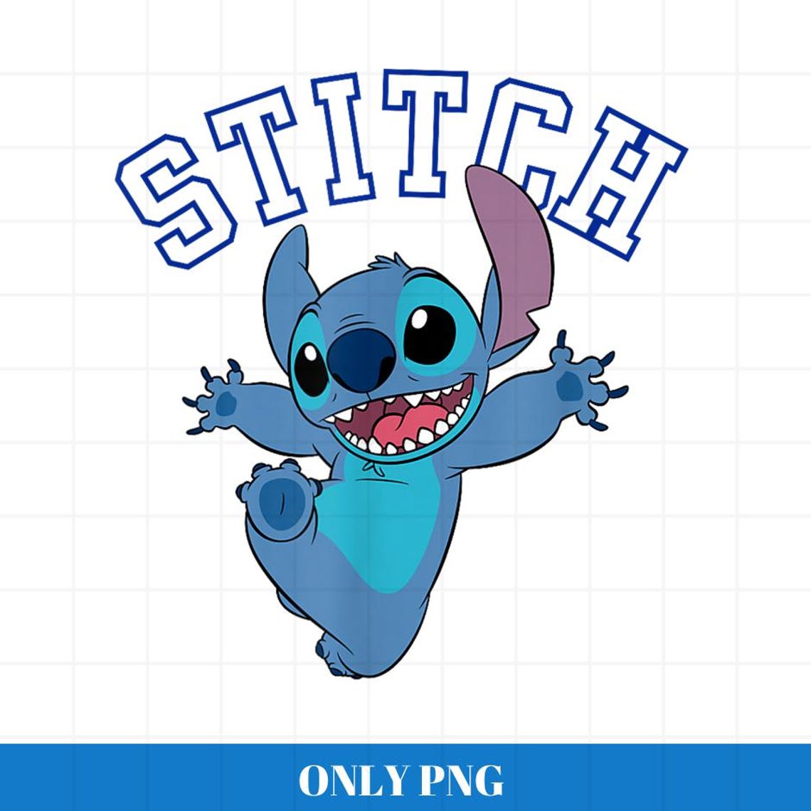Happy Jumping Stitch PNG Digital Download, Cute Cartoon Lilo Stitch ...