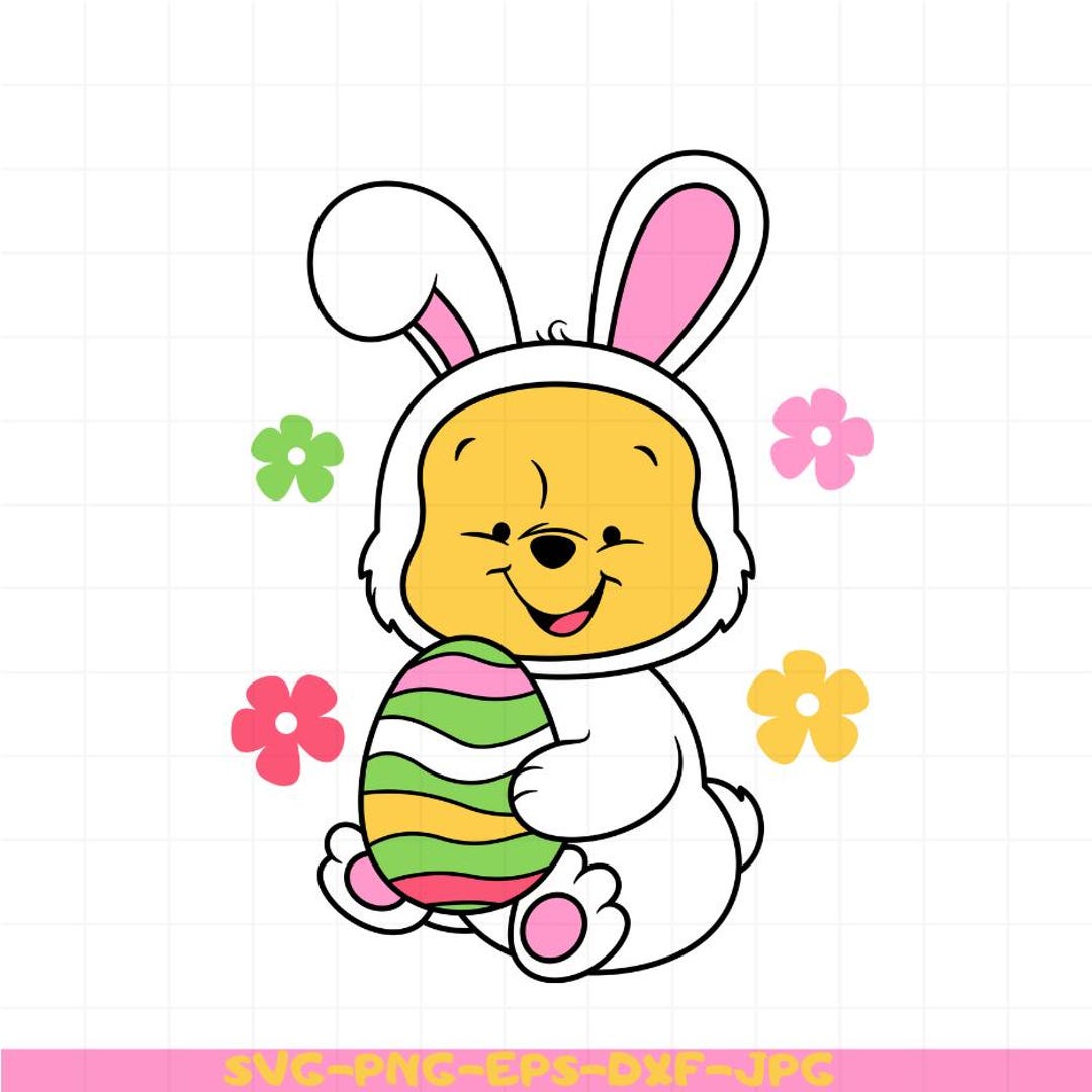 Happy Easter Png, Pooh and Friends Easter Png, Winnie the Pooh Easter ...