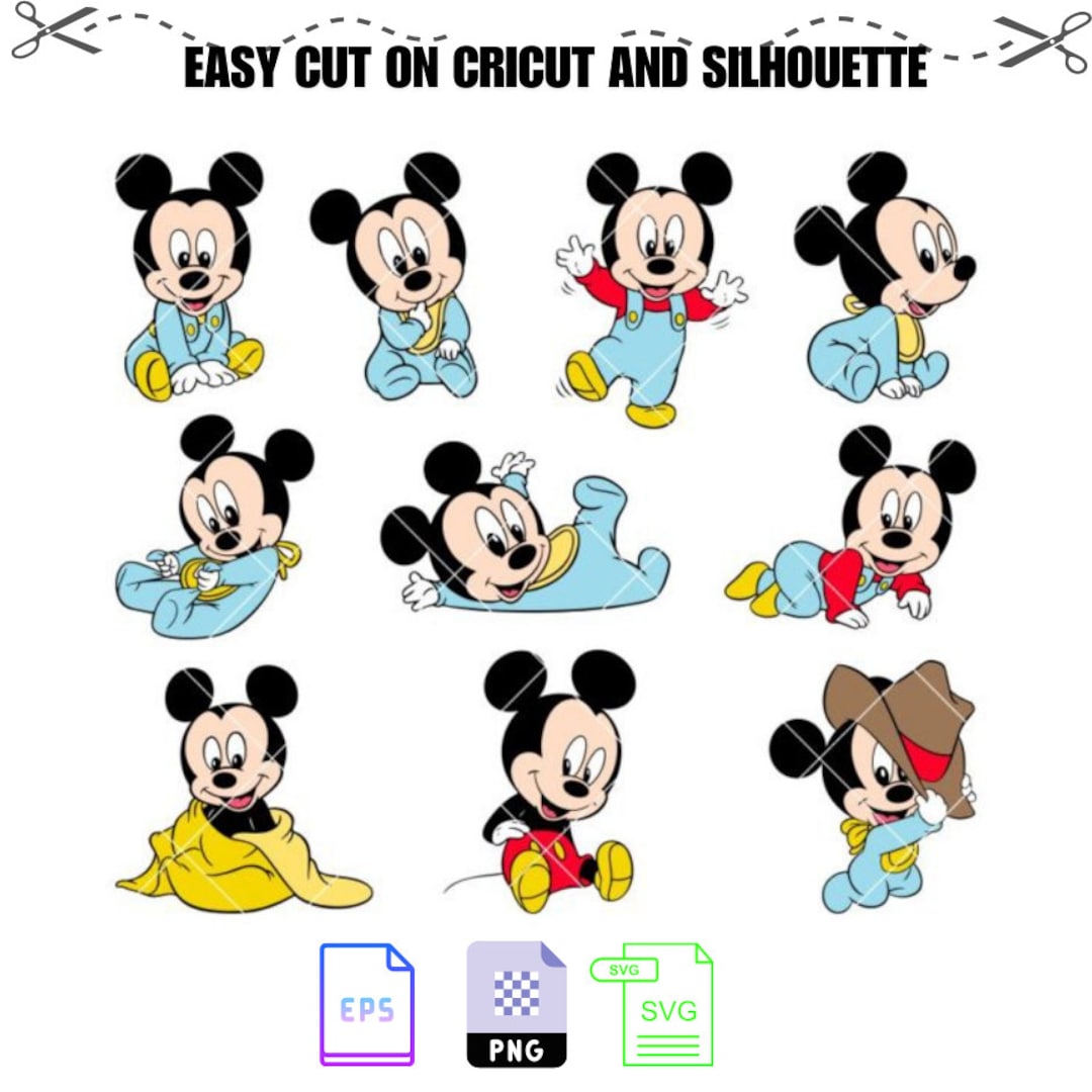 Layered Baby Mickey Svg Bundle, Instant Download, Bundle for Cricut ...