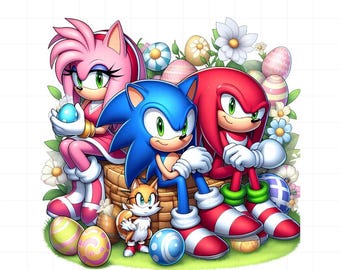 Happy Easter Sonic Png, Cute Easter Png, Colorful Eggs Png, Bunny Ear ...