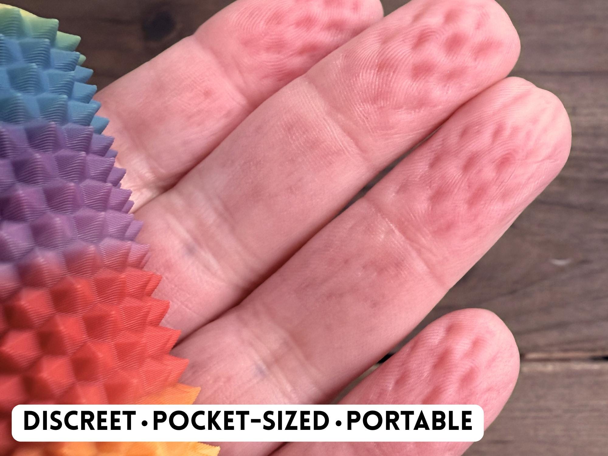 Rainbow Spiky Roller Hand Roller Fidget, Pocket-sized Handheld Textured ...