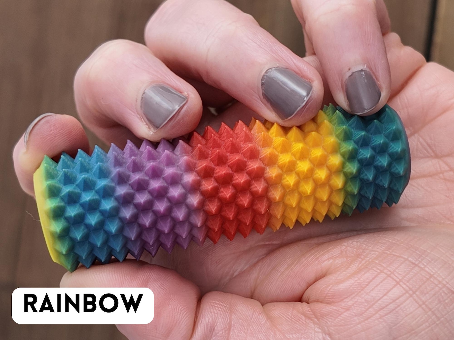 Rainbow Spiky Roller Hand Roller Fidget, Pocket-sized Handheld Textured ...