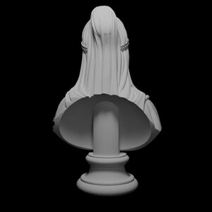 Bust of Veiled Lady, Drapery Bust, Decorative Statue, 3D Printed Home ...