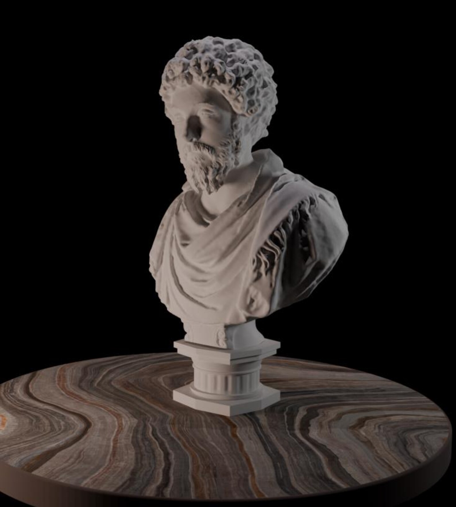 High Quality STL File, Bust of Marcus Aurelius, Emperor, Sculpture for ...