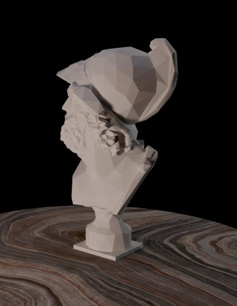 Bust of Menelaus Low Poly, Flawlessly 3D Printed, Modern Minimalistic ...