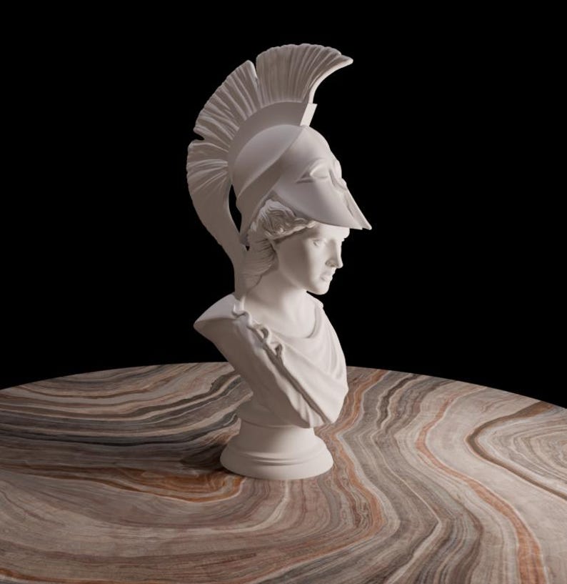 Bust of Athena, Decorative Greek Statue, Antique Sculpture, 3D Printed ...