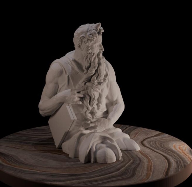 Michelangelo's Statue of Moses, Decorative Masterwork, 3D Printed Home ...