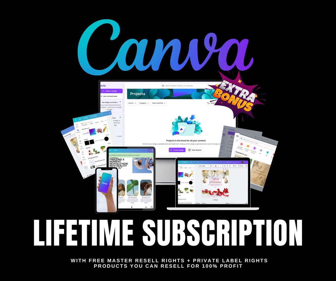 Canva Pro Lifetime Access Unlimited Premium Tools and Templates Design ...