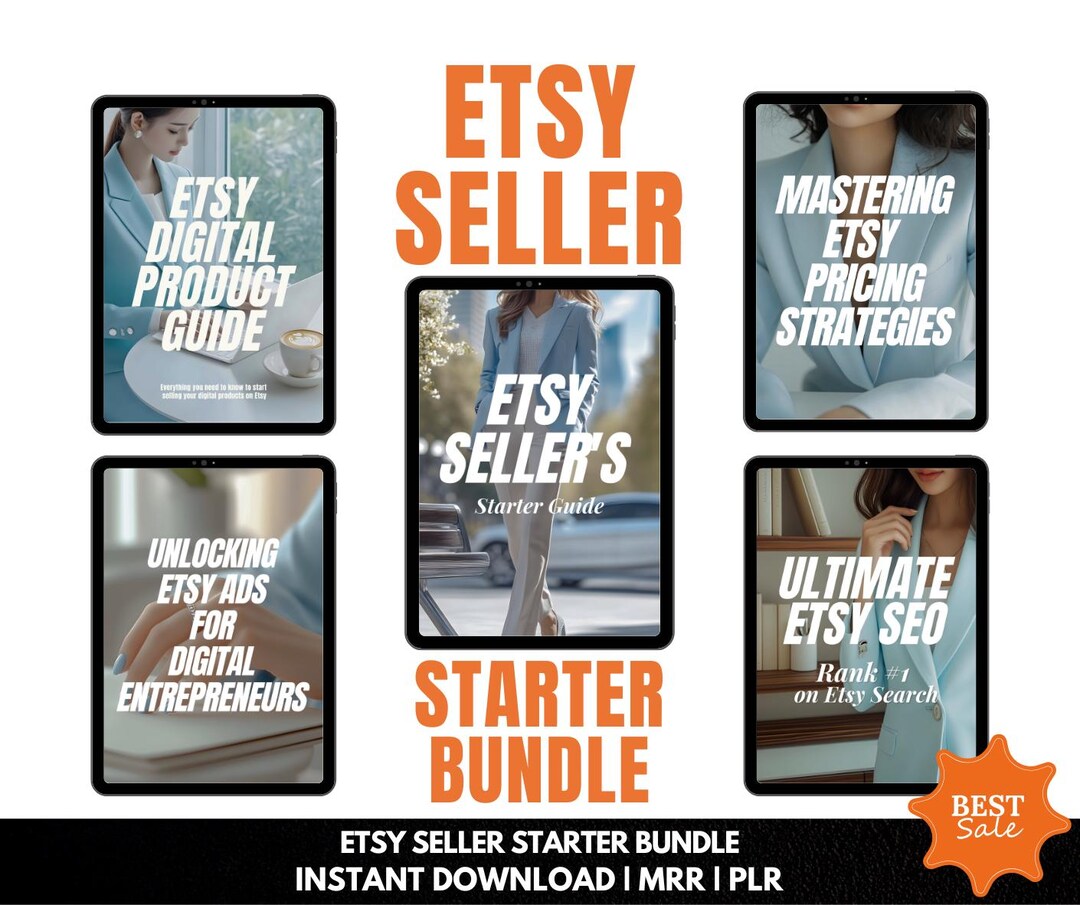 MRR PLR Etsy Seller Starter Guide Bundle Mastering Etsy Strategies Etsy Ads Etsy SEO Rank #1 on ...