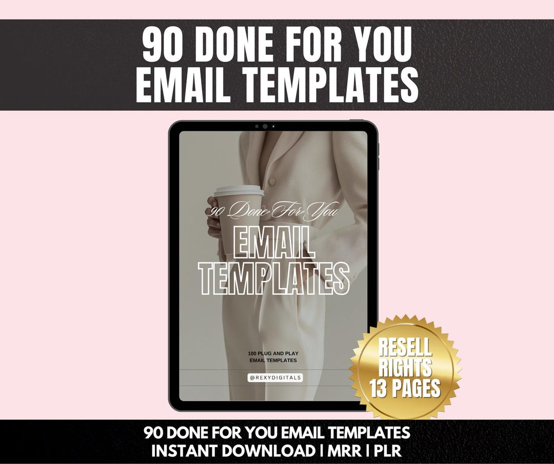 90 Done-for-you Email Templates: MRR, PLR, Canva Guide (digital ...