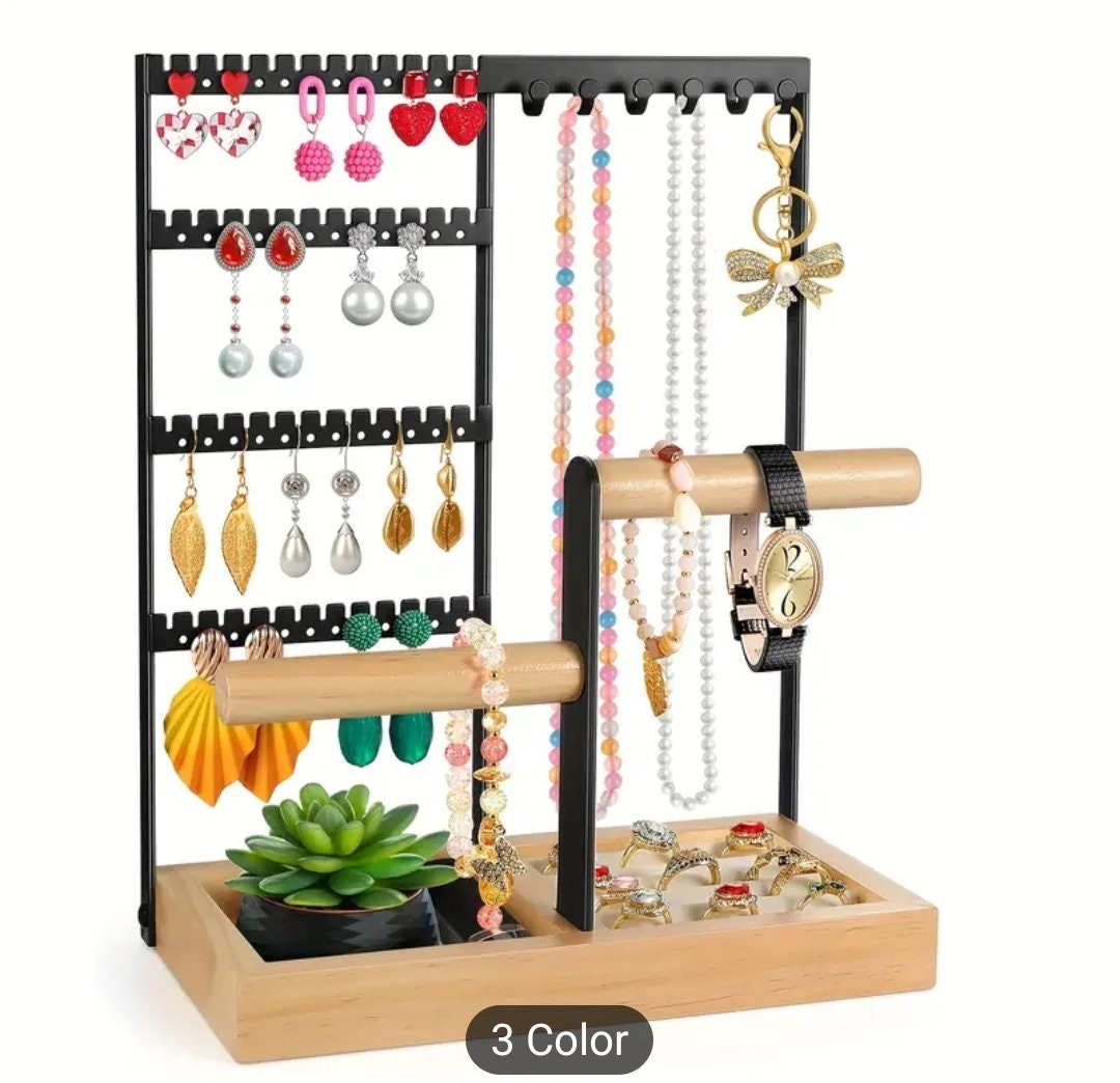 Jewellery Storage and Display Rack Metal for Chains Necklaces Earrings ...
