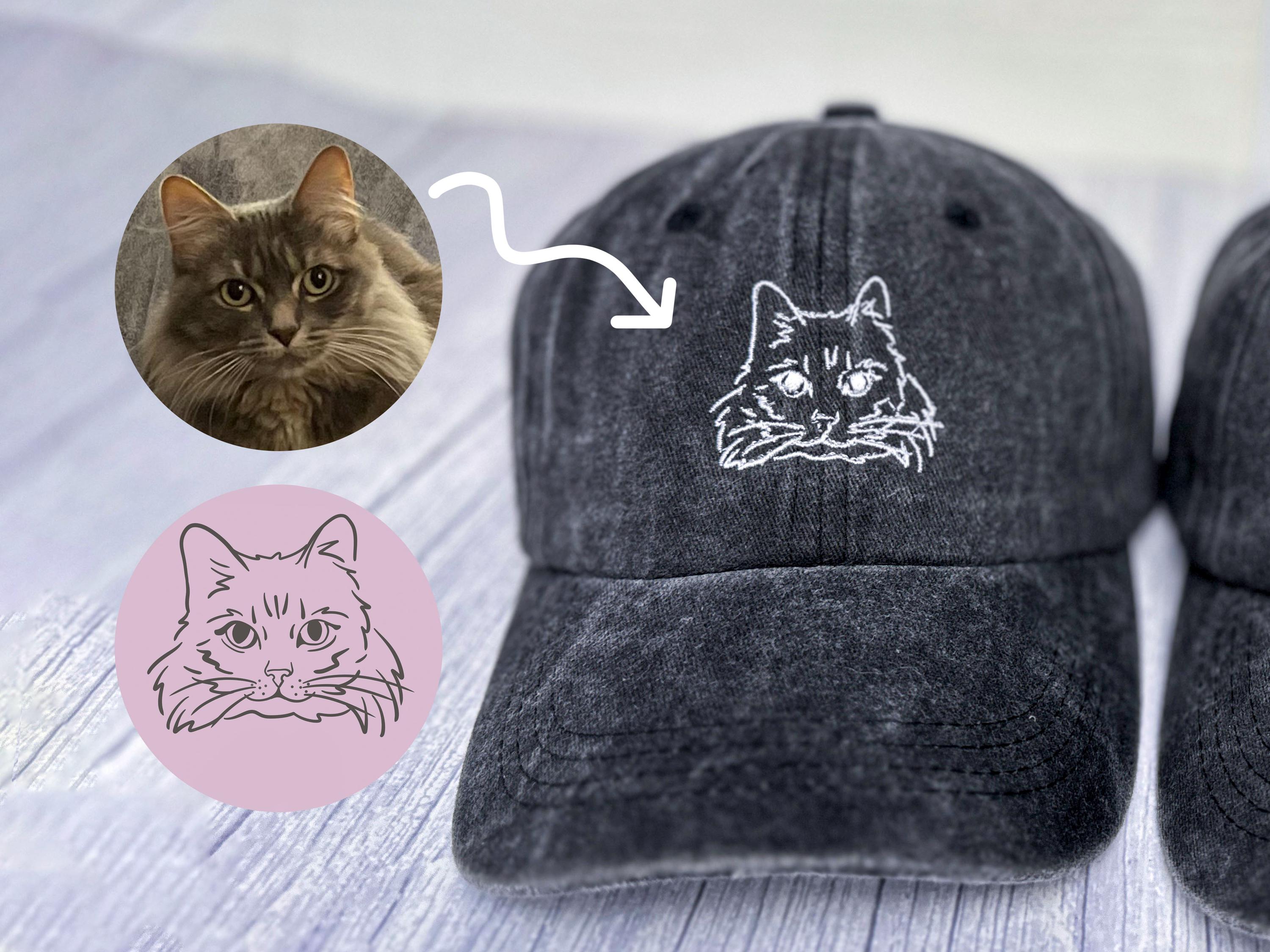 Custom EMBROIDERED Pet Hat Using Pet Photo Personalized Dog Hat Custom ...