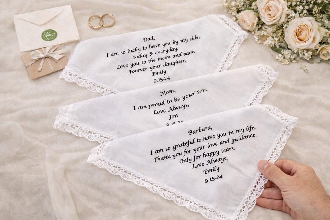 Personalised Wedding Handkerchief With Love Men Hankie Groom Partner ...
