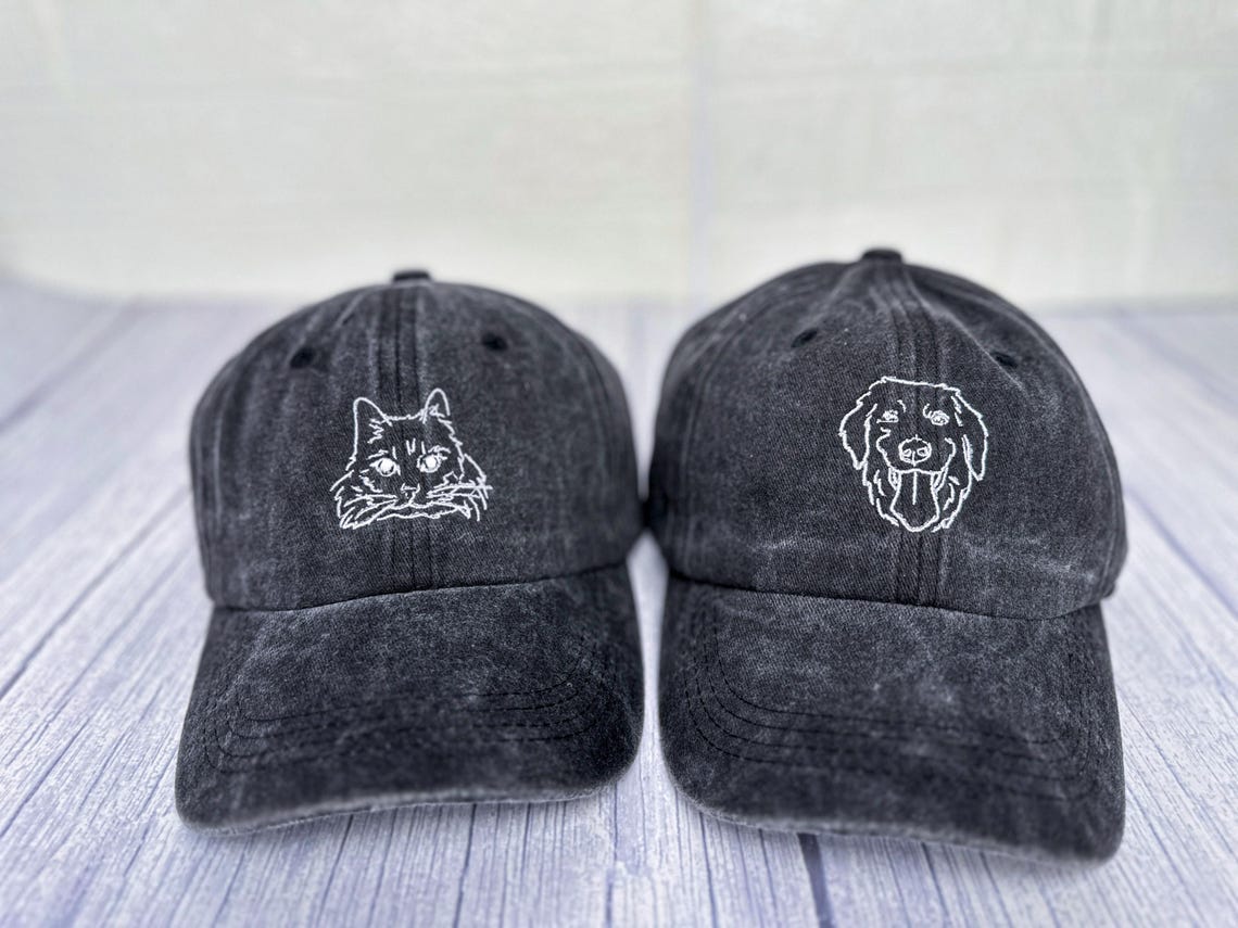 Custom EMBROIDERED Pet Hat Using Pet Photo Personalized Dog Hat Custom ...