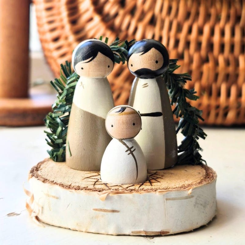 Peg Wooden Doll Nativity - Etsy