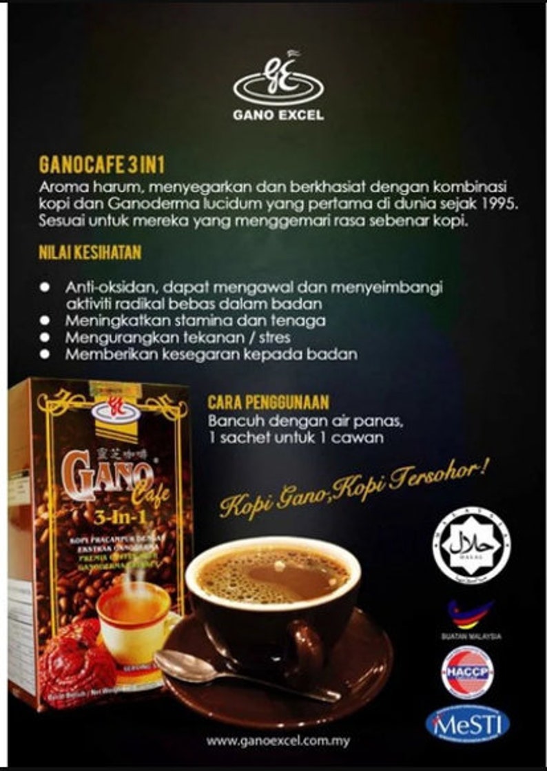 Gano Excel Cafe 3-in-1 Original Coffee With Ganoderma 4 Boxes 80 ...