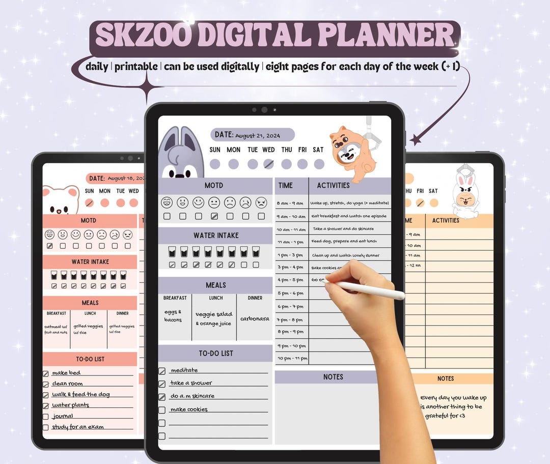 Stray Kids SKZOO Kpop Daily Digital Planner (PRINTABLE!) - Etsy