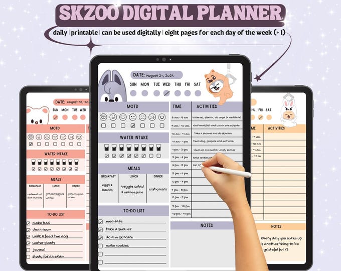 Stray Kids Skzoo Weekly Planner - Digital Printable Pdf. - Etsy Canada