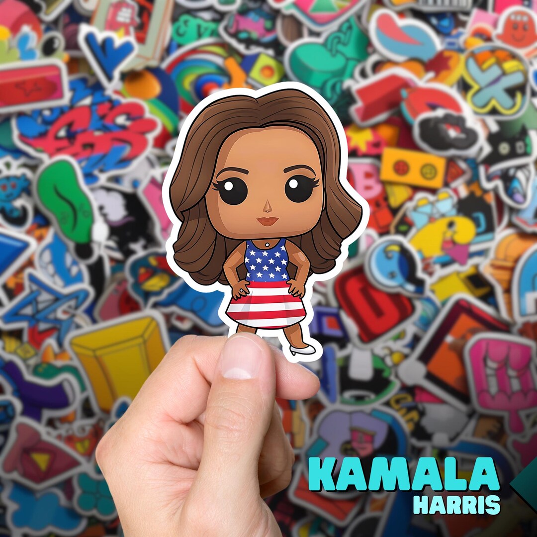 Kamala Harris Funko Pop Decal, Funko Pop Chibi, Decal Sticker for ...