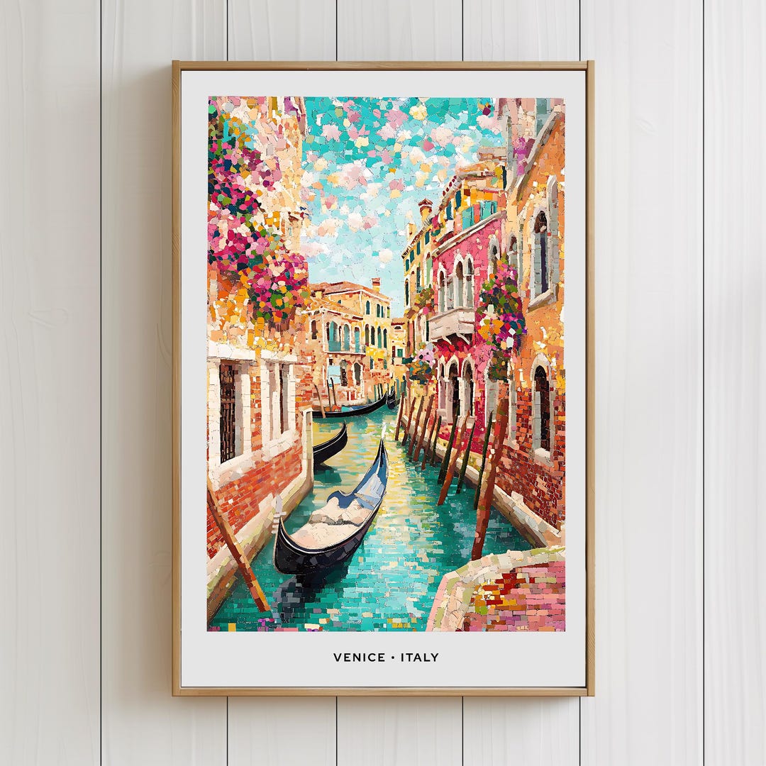 Venice Mosaic Print, Venice Mosaic Wall Art, Venice Mosaic Poster ...
