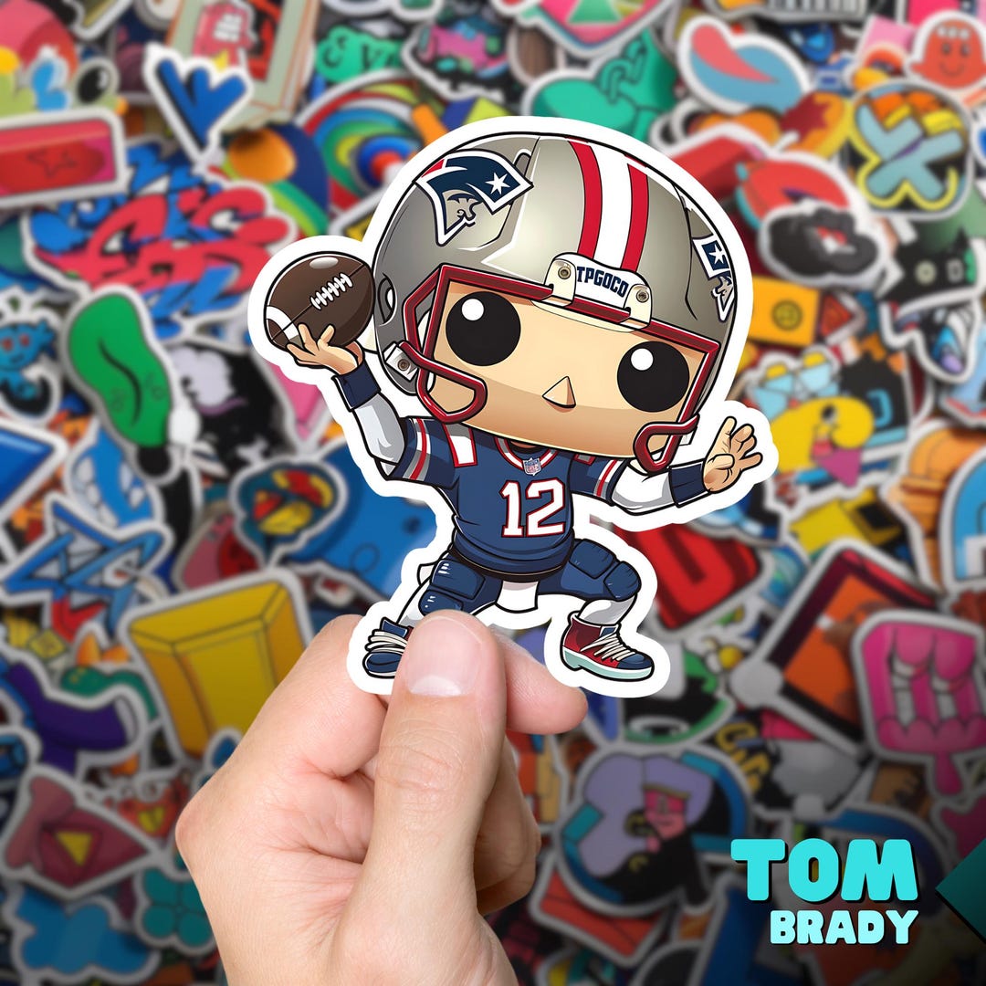 Tom Brady Funko Pop Decal, Funko Pop Chibi, Decal Sticker for Laptops ...