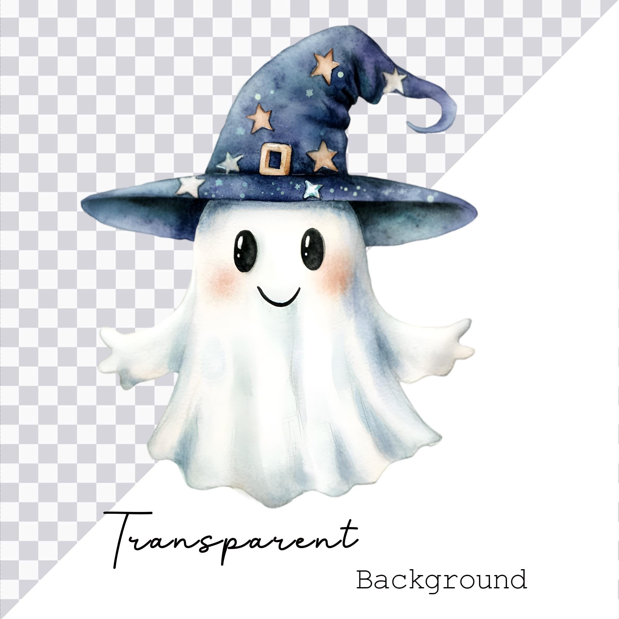 Spooky Halloween Ghost Watercolor Clipart Bundle | 56 PNG Files | Cute ...