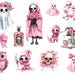 Pink Halloween Watercolor Clipart | 45 PNG Files | Cute Ghosts, Skulls ...