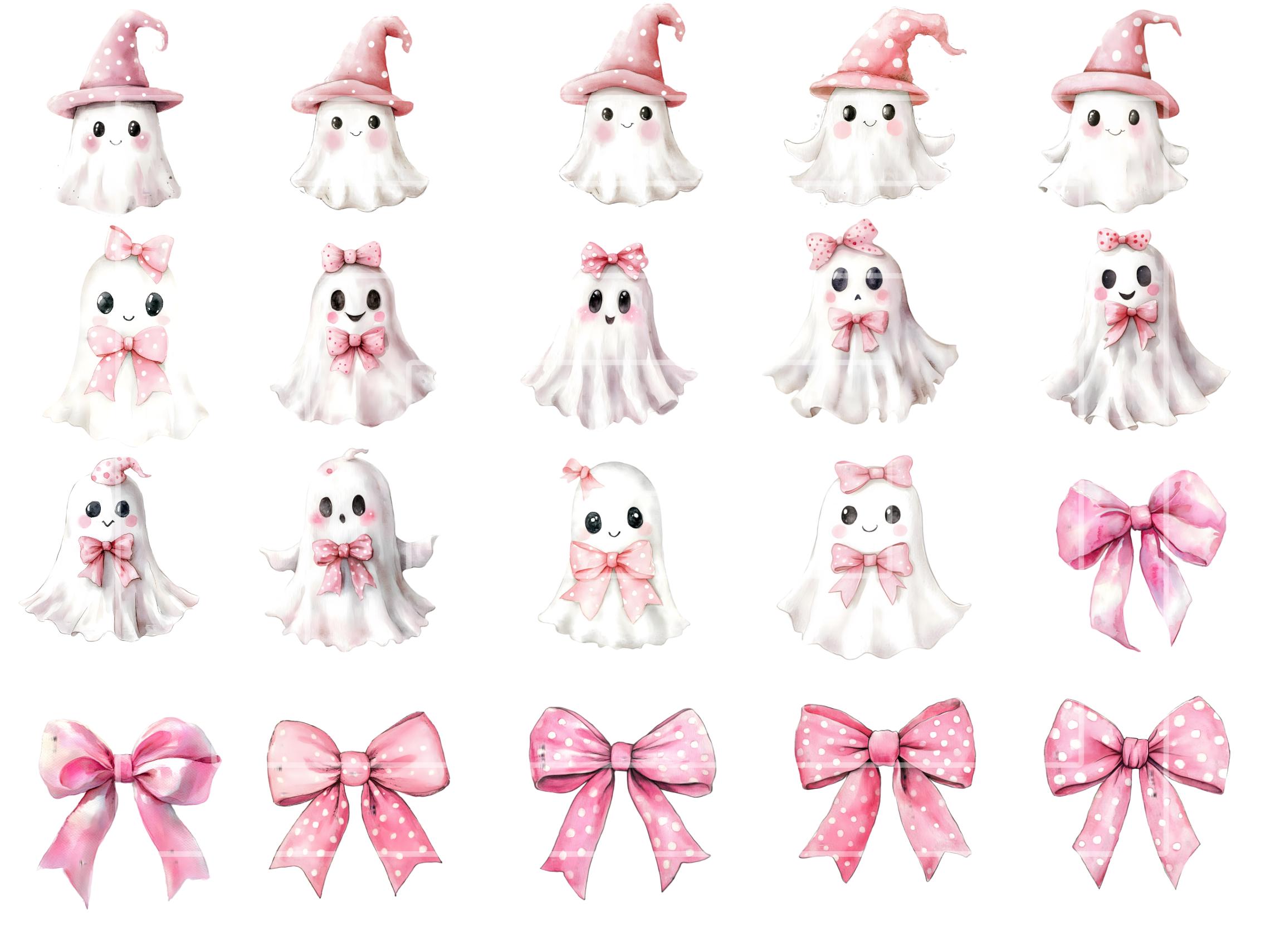 Pink Halloween Watercolor Clipart Bundle | 93 PNG Files | Cats ...