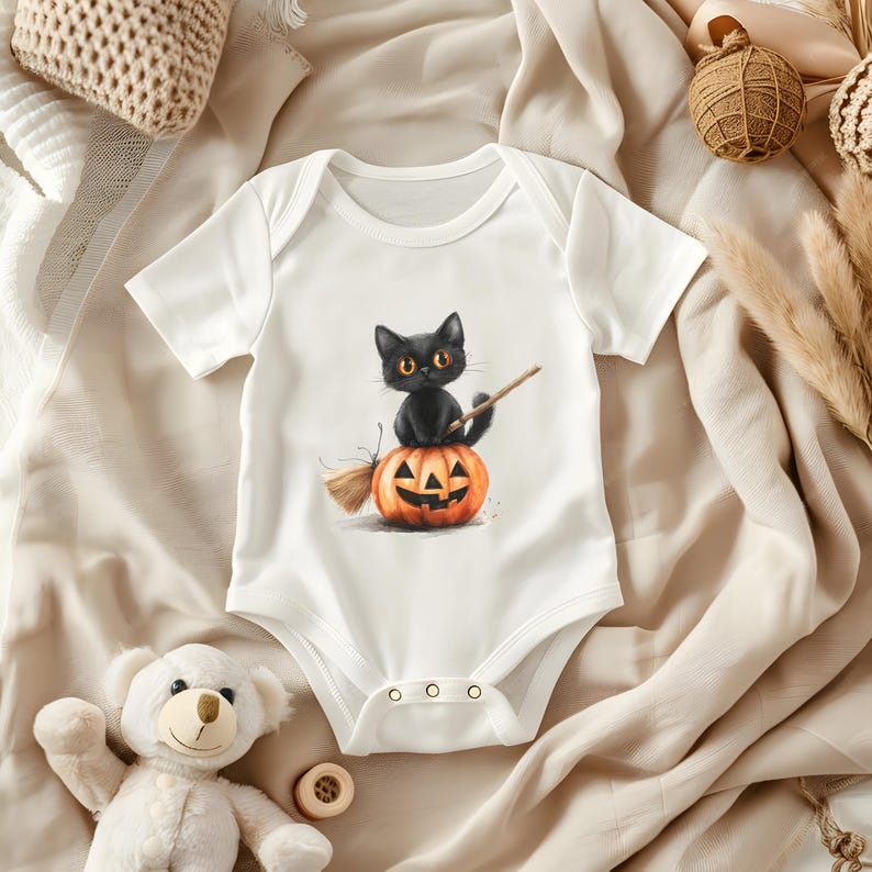 Cute Halloween Watercolor Clipart Bundle | 71 PNG Digital Halloween ...